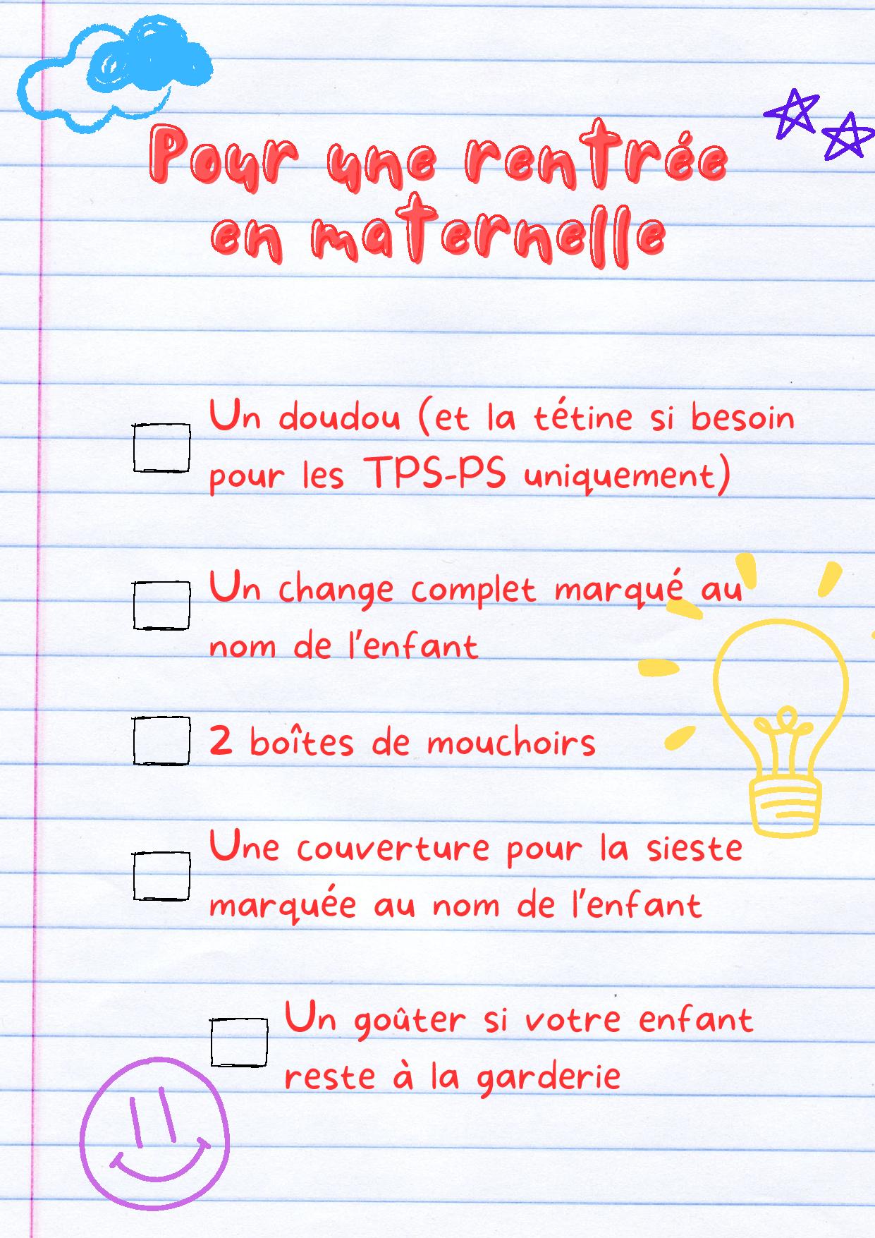 Les indispensables pour une rentrée en maternelle